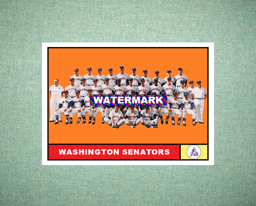 Washington Senators Team Photo 1961 Style Custom Baseball Art Card | eBay