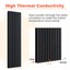 Vertical Radiator Double Black Oval Column Modern Tall Upright Rads ...