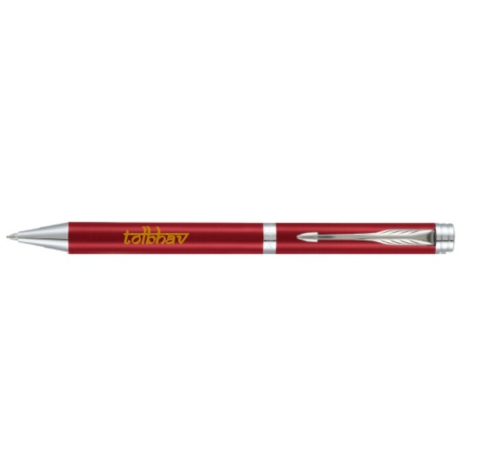 Parker Folio Std Ball Point Pen Chrome Trim CT Red Body Blue Ink Fine ...