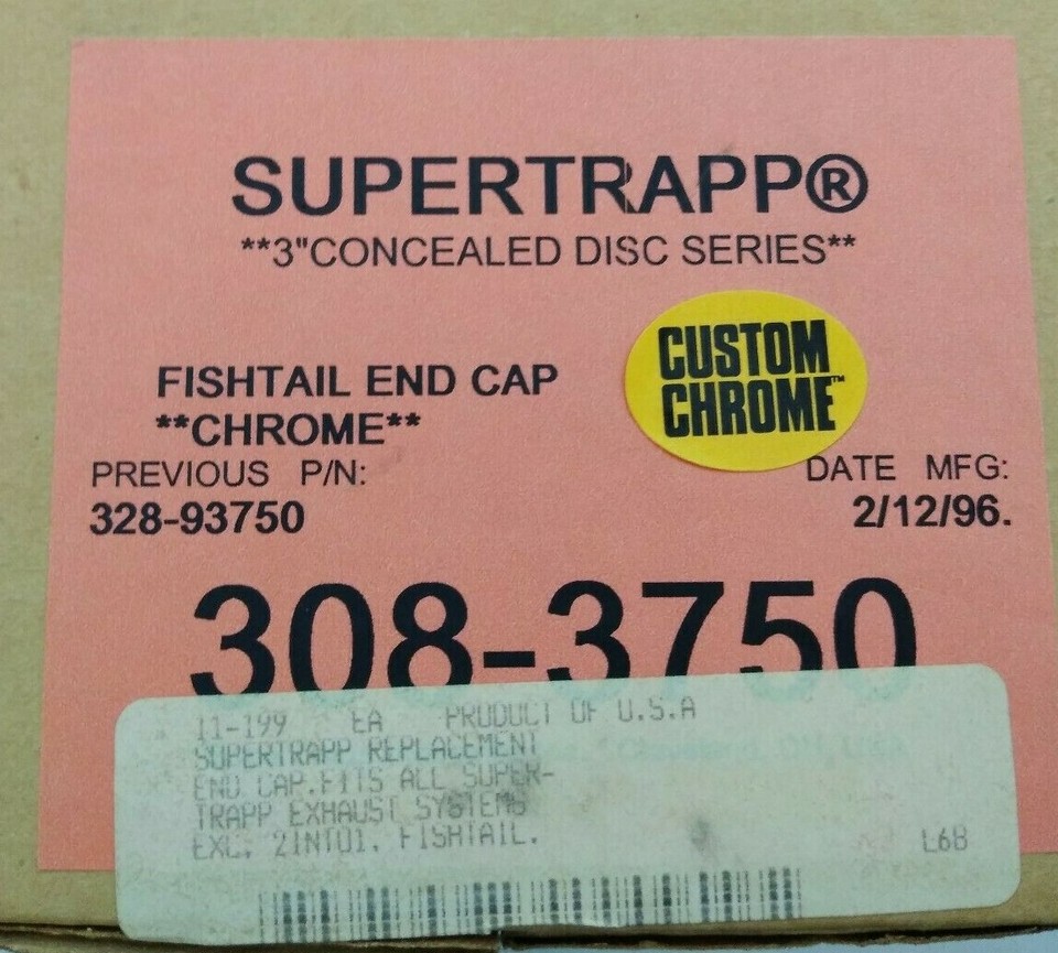 NEW SUPERTRAPP 308-3750 INTERNAL DISC SERIES END CAP - LARGE FISHTAIL ...