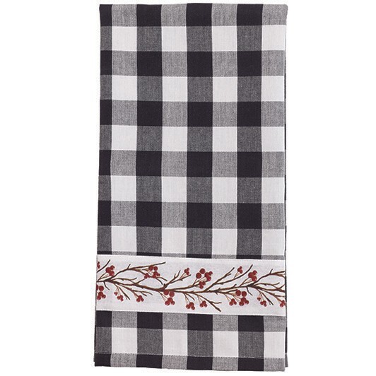 New Farmhouse BLACK WHITE BUFFALO CHECK BITTERSWEET BERRY VINE SWAGS ...