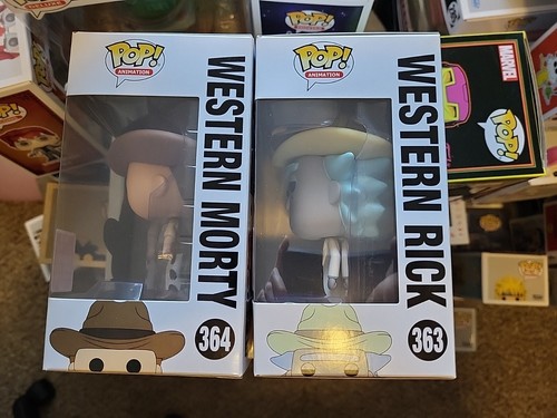Funko Pop Rick and Morty - Western Rick & Western Morty -Lot of 2 NIB ...