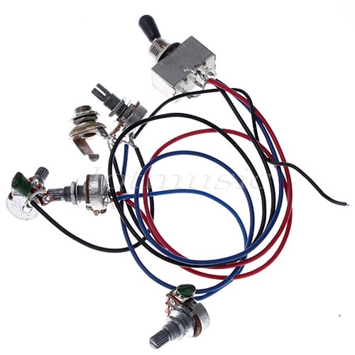 2 Sets Harness 3 Way Box Toggle Switch Jack 4-500K 2V2T for for Guitar ...