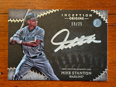 Mike Giancarlo Stanton 2015 BOWMAN INCEPTION ORIGINS SILVER AUTOGRAPH ...