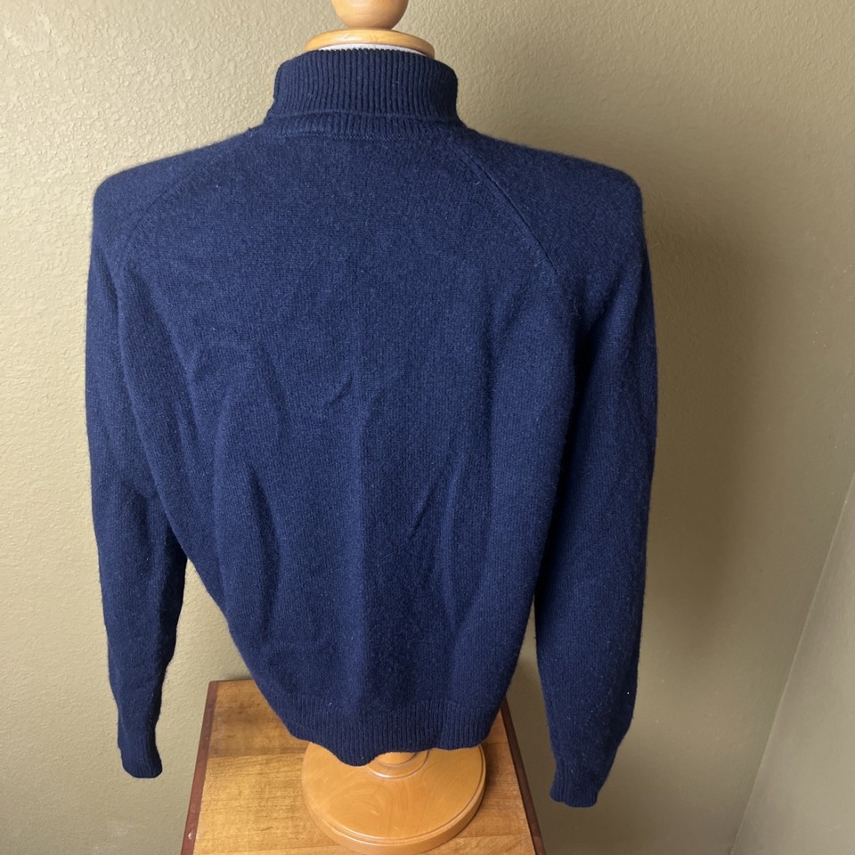 Vince Women's Small Blue Turtle Neck 100% Cashmere Sweater Preppy Dark ...