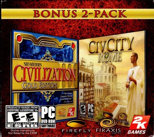 Sid Meier's Civilization III 3 Gold & CivCity Rome Pc New Vista XP Best ...