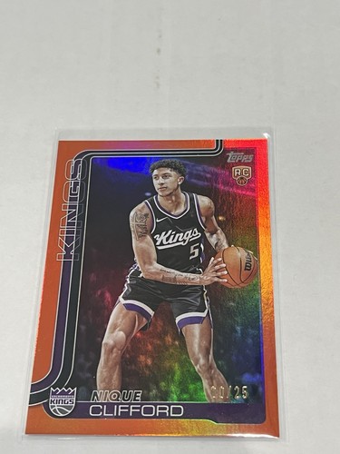 2025-26 Topps Basketball Nique Clifford RC Rookie True Orange Parallel ...