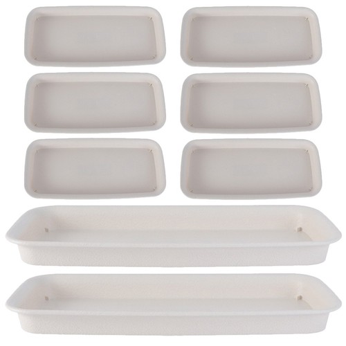 8 Pcs Plant Pot Trays for Pots Rectangular Planter Outdoor Plants | eBay UK
