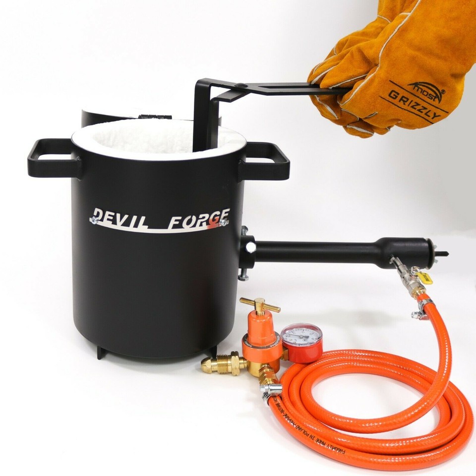 FB1Sb–4KG GAS METAL MELTING FURNACE Propane Forge Copper Brass Crucible ...