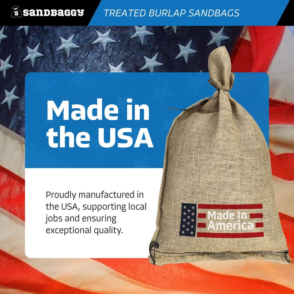Sandbaggy Treated Burlap Sandbags - 14" x 26" (50 lb Capacity ...