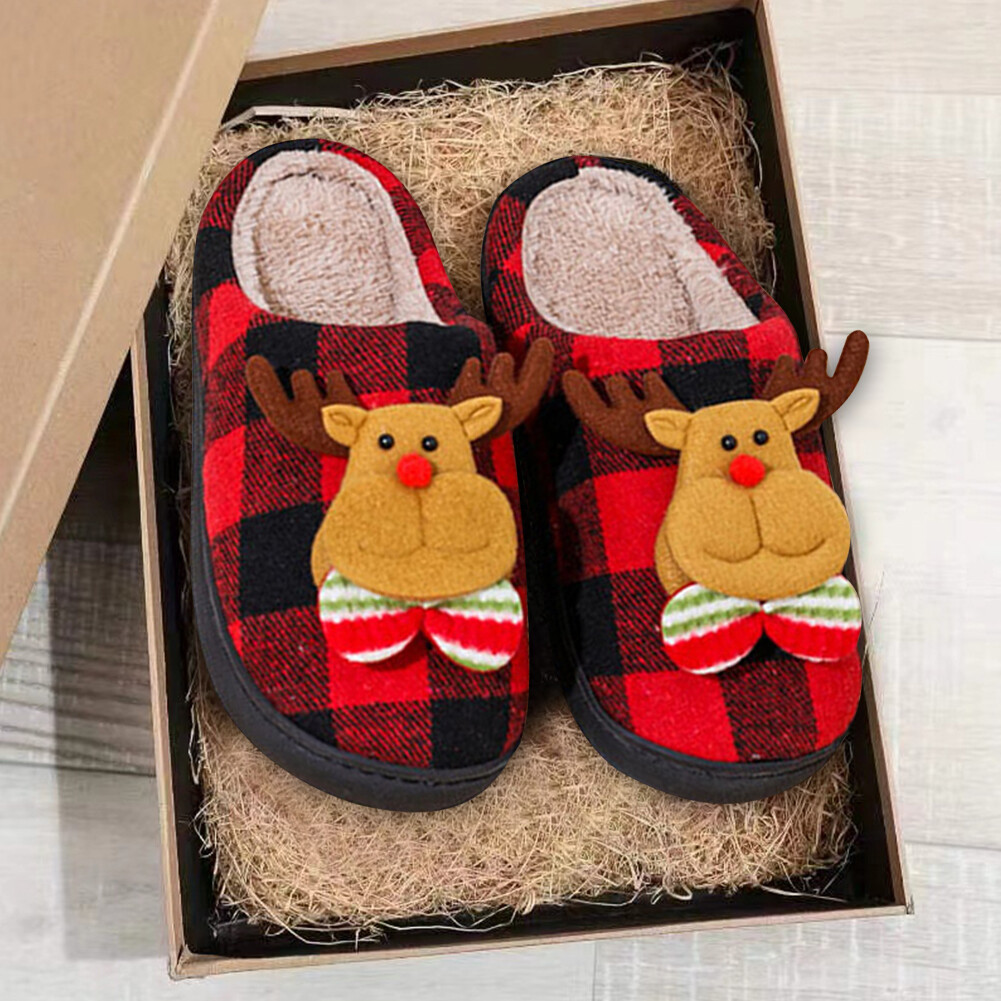Women Men Plush Soft House Slippers Elk Slippers (40-41 (Fits Size 39 ...