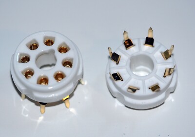 8-pin Gold-plated PCB-mount Tube Socket | Ceramic Base | For 6L6 KT88 ...
