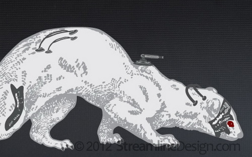 Cyborg Weasel Laptop or Automotive Art sticker decal computer fantasy ...