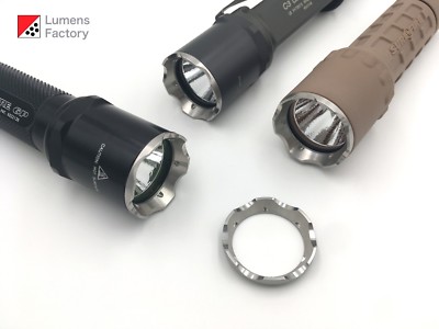 Slotted Stainless Steel Crenelated Bezel Ring for Surefire Z44 6P 9P C2 ...