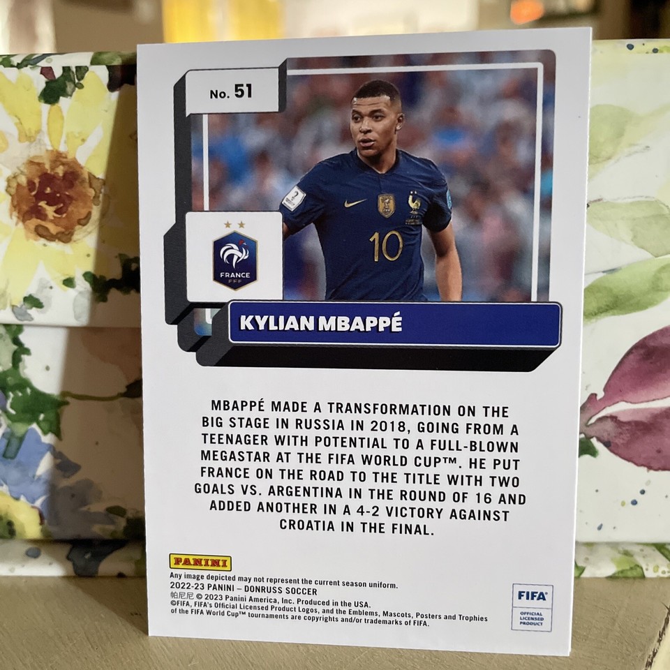 2022-23 Panini Donruss FIFA Soccer Kylian Mbappé Mbappe 51 Base Card ...