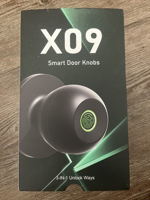 NEW X09 Smart Door Knob Knobs Fingerprint Phone Key Entry Black Metal ...