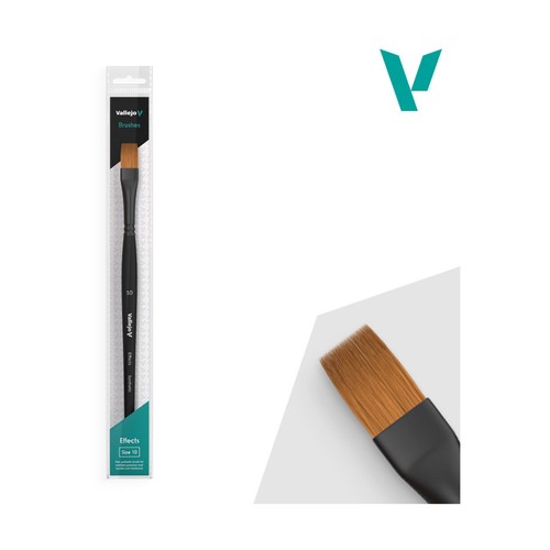 Vallejo Paint Brush Effects Flat Rectangular Synthetic #10 New | eBay