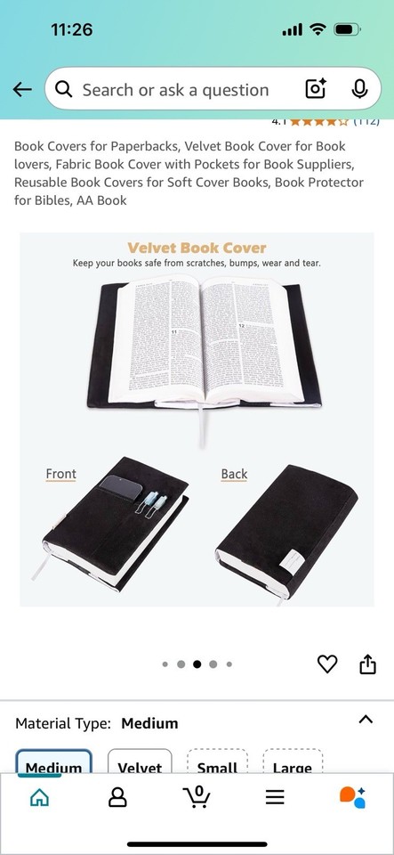 APLUFINE Book Covers for Paperbacks, Velvet Book Cover for Book lovers ...