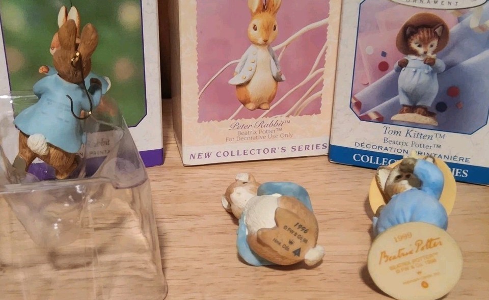 Vtg Hallmark Peter Rabbit Beatrix Potter Set of 3 Ornaments Easter 1996 ...
