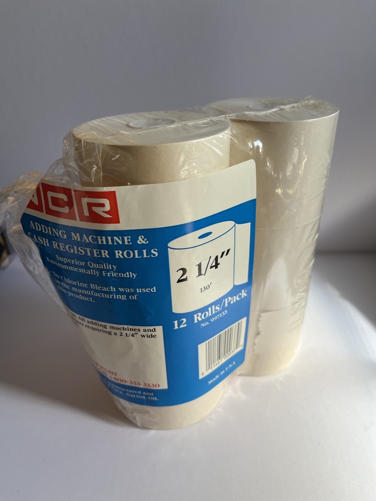 NCR 2 1/4" Paper Rolls for Adding Machines Cash Registers 2 1/4" X 130 ...