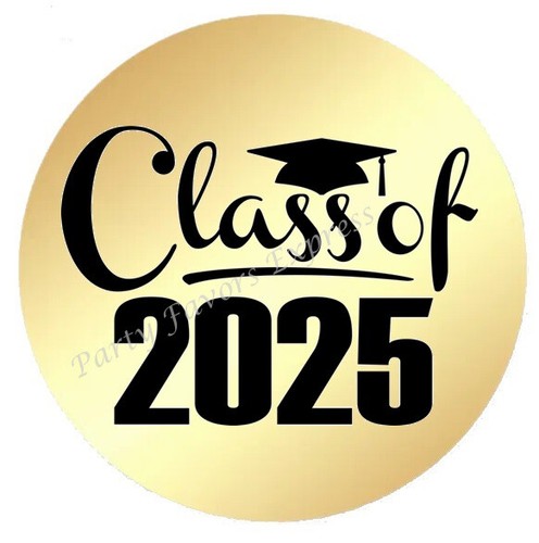 CLASS OF 2025 GRADUATION GOLD FOIL ENVELOPE SEALS LABELS STICKERS PARTY ...