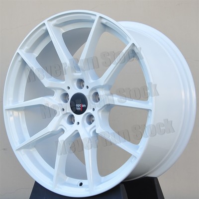 OPTION LAB R716 18x8.5 5x108 40 OFFSET ONYX WHITE 10 SPOKES SPORT ...