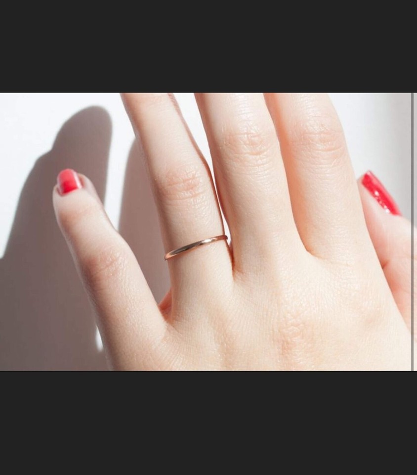 1mm 10k Real Solid Gold Rings, Midi Rings, High Polish Rings ...