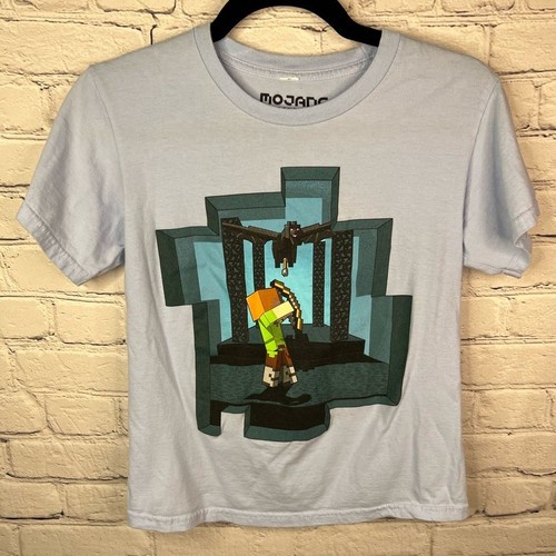 MOJANG Studios Minecraft Alex And Ender Dragon Endgame Blue T Shirt ...