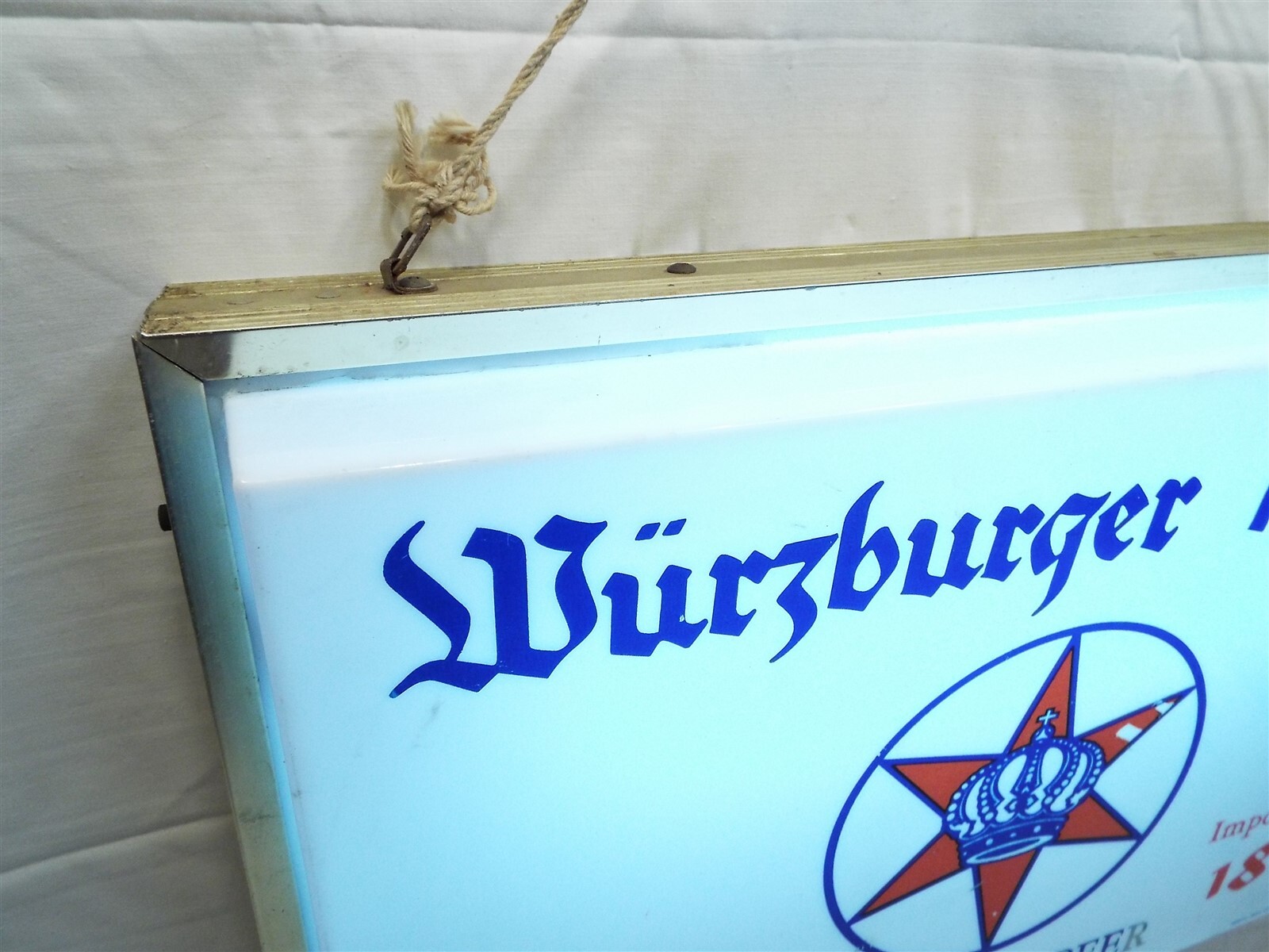 Vintage Illuminated Wurzburger Hofbrau Beer Advertising Lighted Bar ...