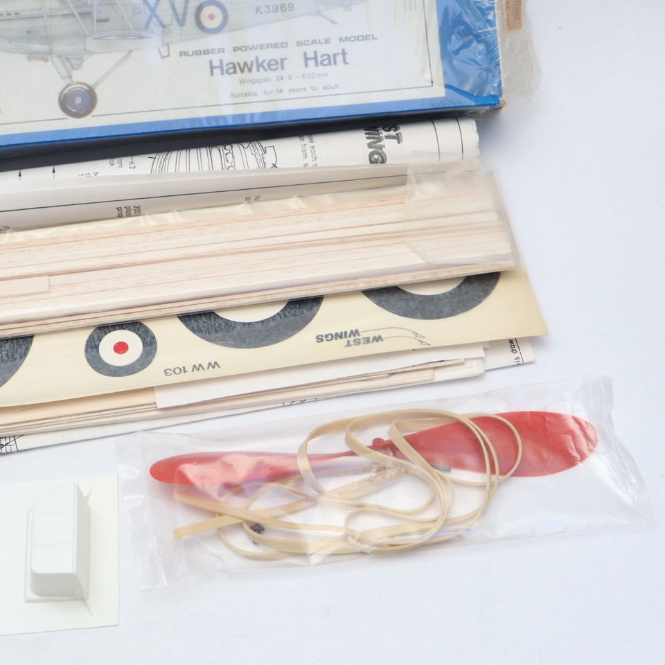 WEST WINGS WW09 HAWKER HART 1/18 Balsa Rubber Powered Model Kit - NO | eBay