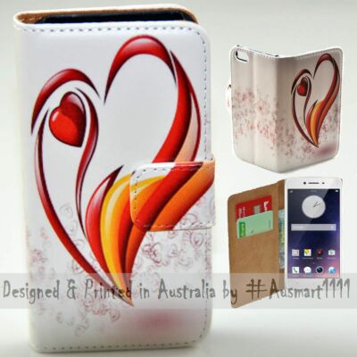 For OPPO Series - Love Heart Theme Print Wallet Mobile Phone Case Cover ...