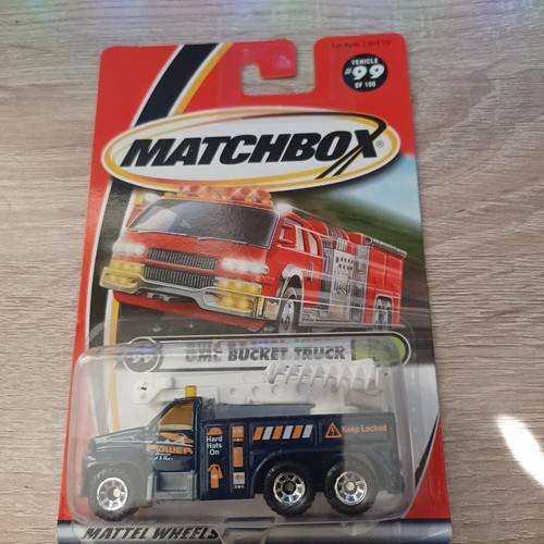 Matchbox 1/64 Diecast On The Road Again Blue GMC Bucket Truck | eBay
