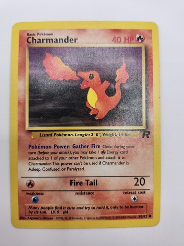 1st Edition Charmander 50/82 Team Rocket Set Rare Vintage Pokemon Card ...