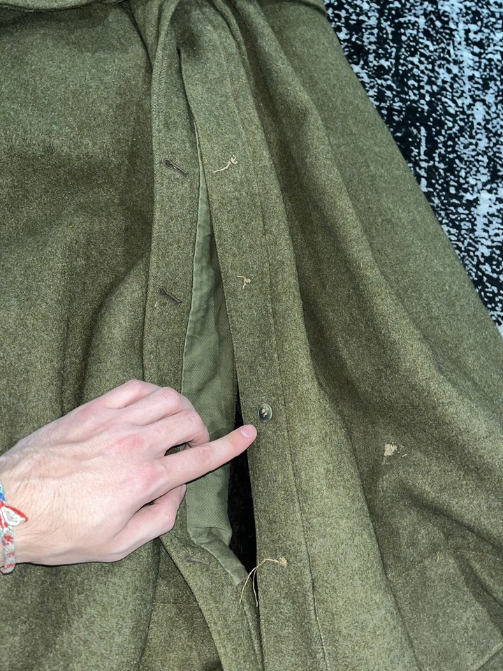 Original WW2 German Wehrmacht POW’s Russian Gulag Fur Lined Wool Coat w ...