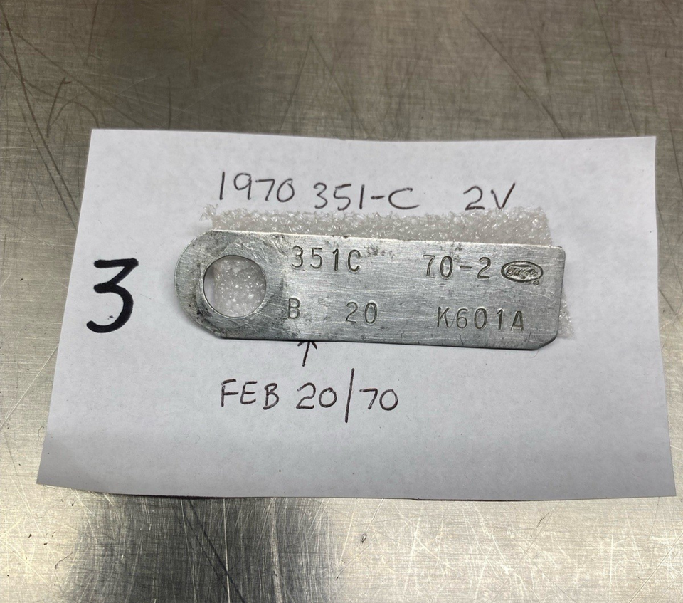 1969 1970 Ford Mustang Mercury Cougar Original Engine ID Tag FOMOCO 351 ...
