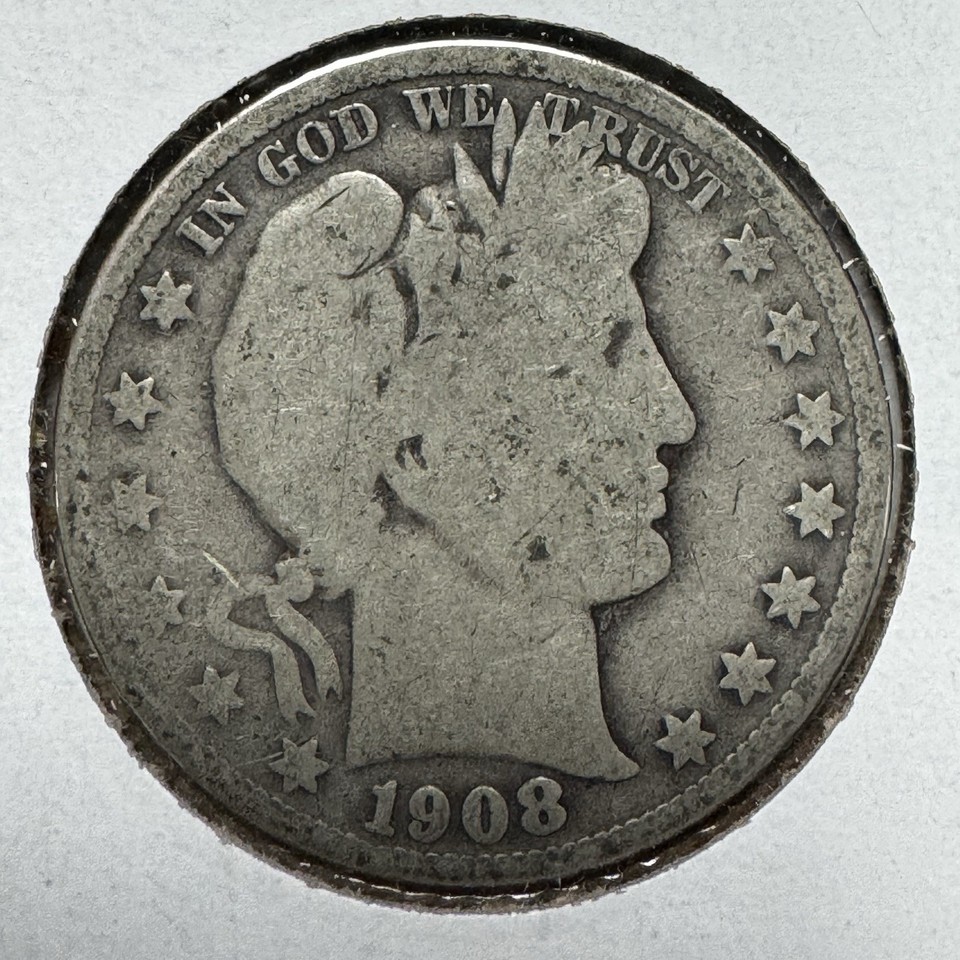 1908 Barber Half Dollar 50c 90% Silver US Coin | eBay