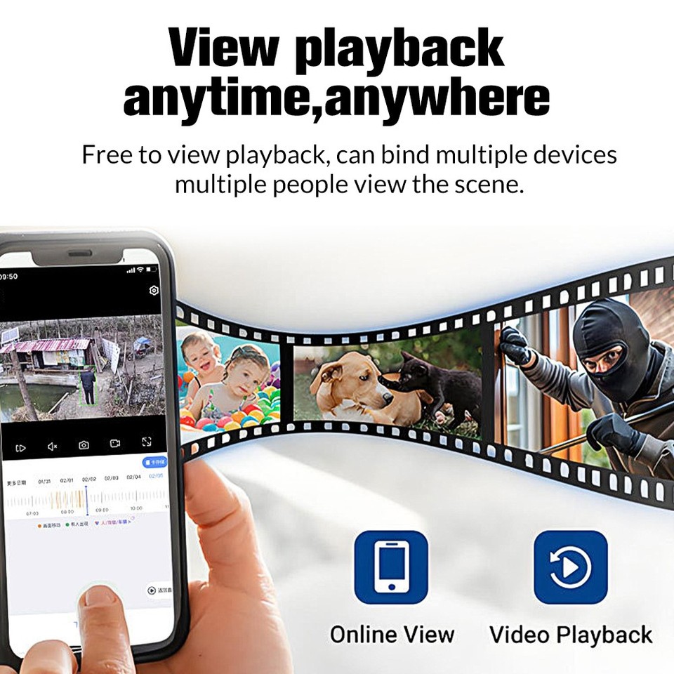 4G SIM Card Security Camera Solar Battery Powered Wireless Outdoor 8MP ...