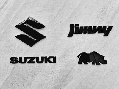 Suzuki Emblem Logo Jimny Rhino Metal Badge Decal - Gloss Black includes ...