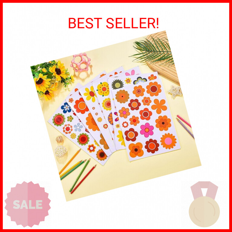 135 Pcs Flower Car Decals 60's Hippie Flower Stickers Groovy Flower ...