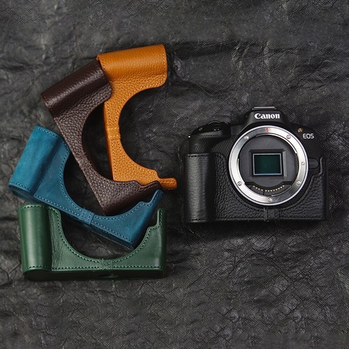 For Canon Eos R50 Case Real Genuine Leather Half Camera Case Bag Cover ...