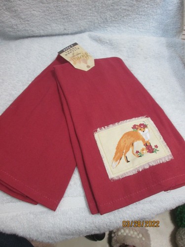 Kitchen Dish Towels Fox Thanksgiving, Fall 16" X 26" New With Tag | eBay
