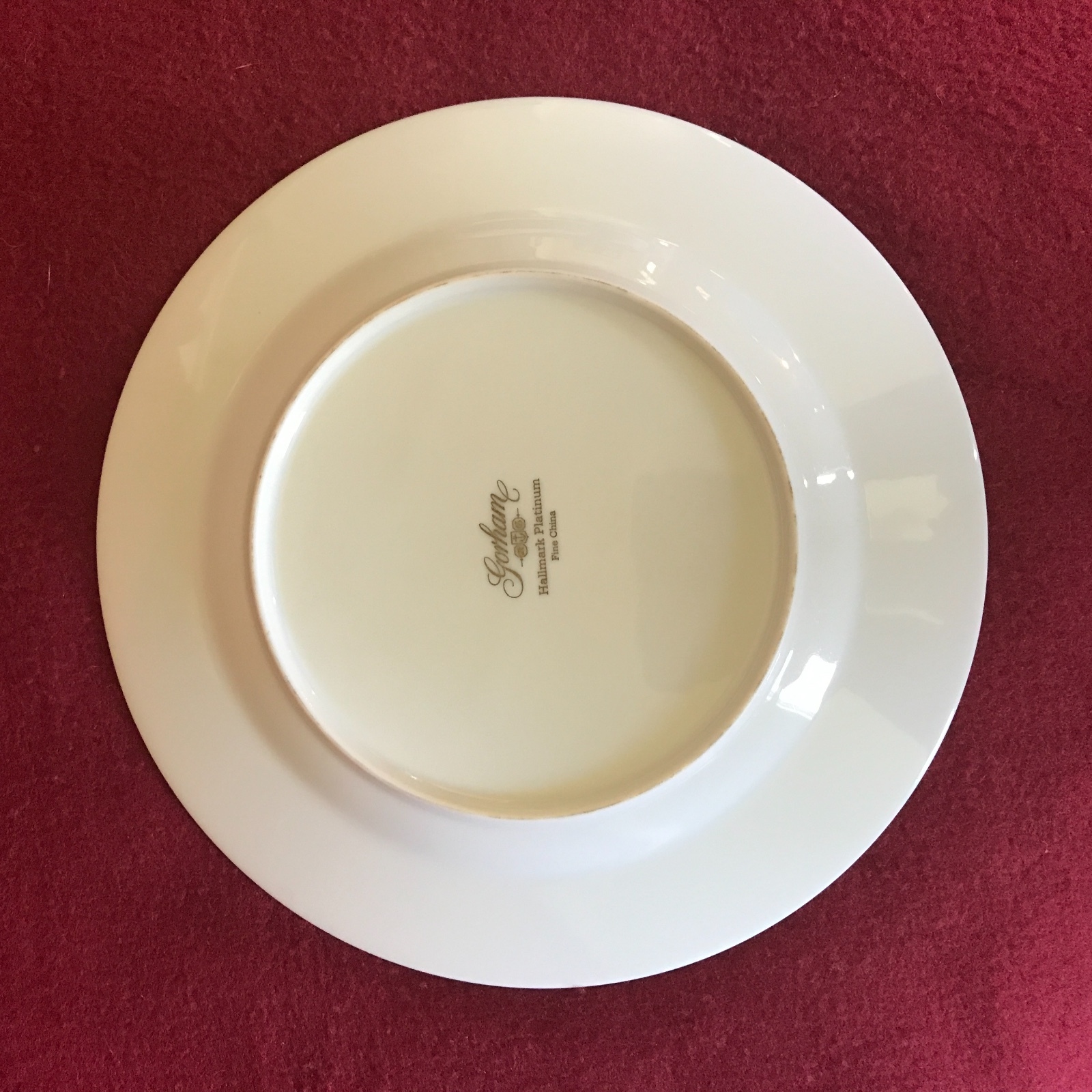Gorham Hallmark Platinum Salad and Dinner Plates, White with Platinum ...