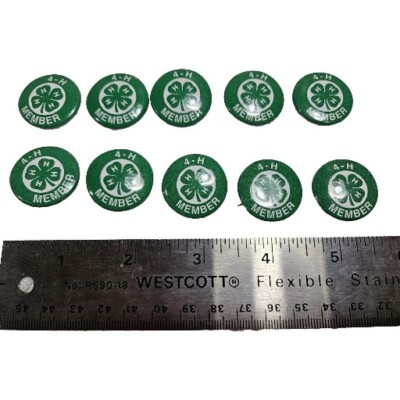 10 New 4H Club Clover Pin Button Member 4-H Free Shipping Education ...