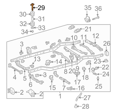Genuine OEM Frame Rail Bolt For Toyota 5221735191 | eBay