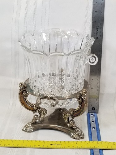 Vintage Godinger Silver Co Crystal Ice Bucket with Silver Stand | eBay