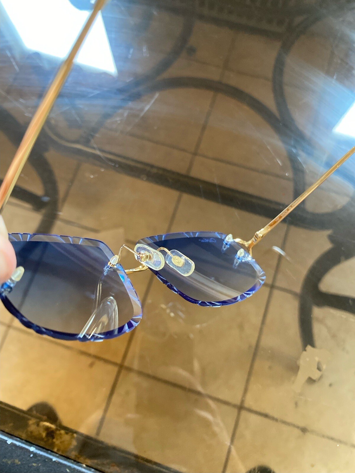 cartiers blue diamond cut golden trim - Gem