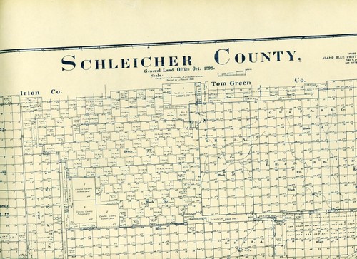 Old Schleicher County Texas Land Office Owner Map Eldorado YFZ Ranch ...