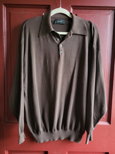 Raffi Linea Uomo Men’s Brown Vintage Sweater Long Sleeve Italy Mens ...