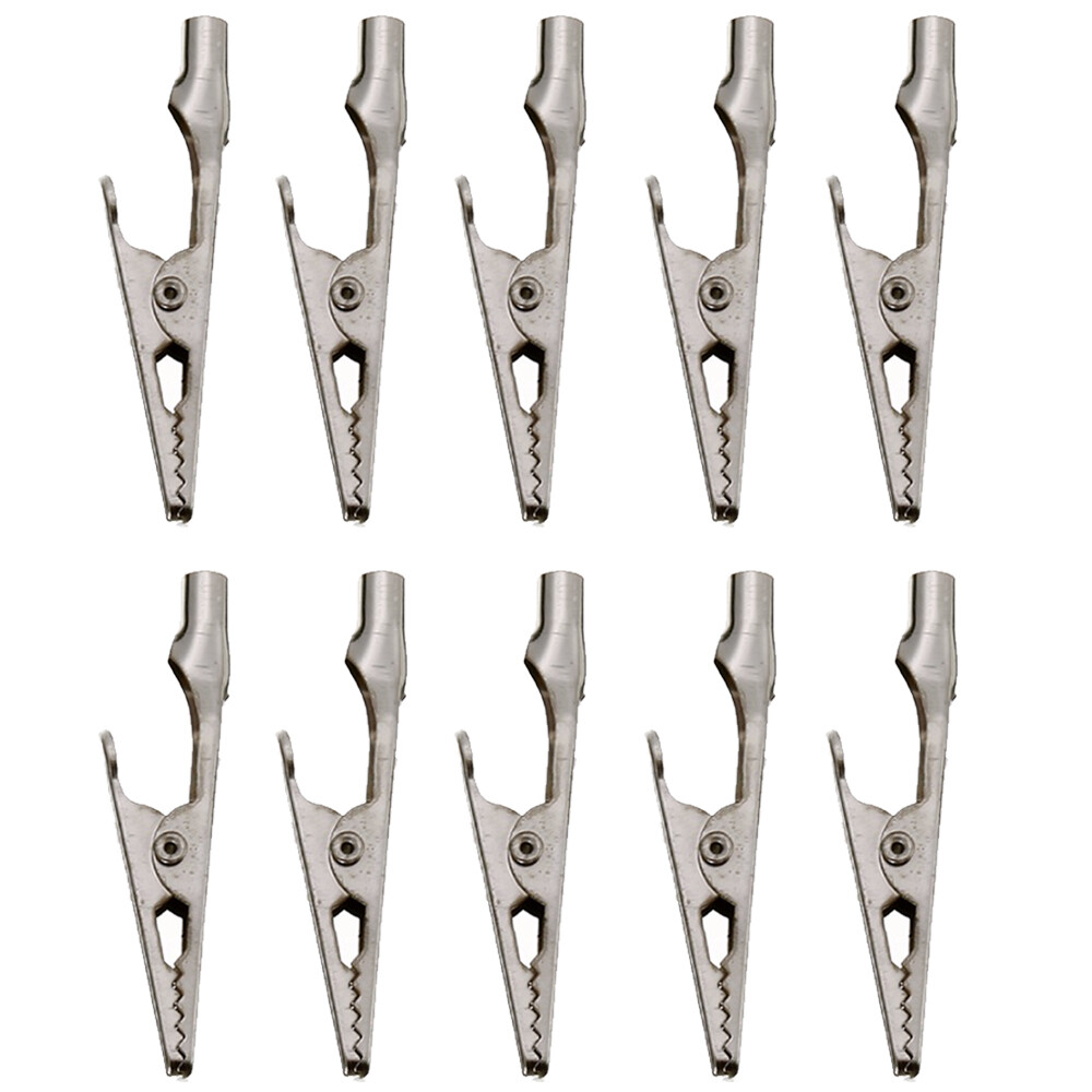 10PCS Single Prong Iron Alligator Clips W/ Teeth Aligator Clip Test ...