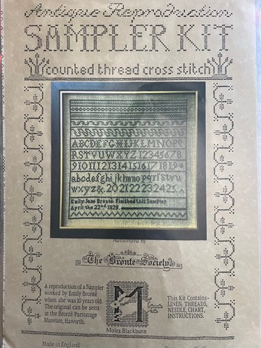 Moira Blackburn Samplers- Emily Bronte Reproduction Sampler Chart | eBay